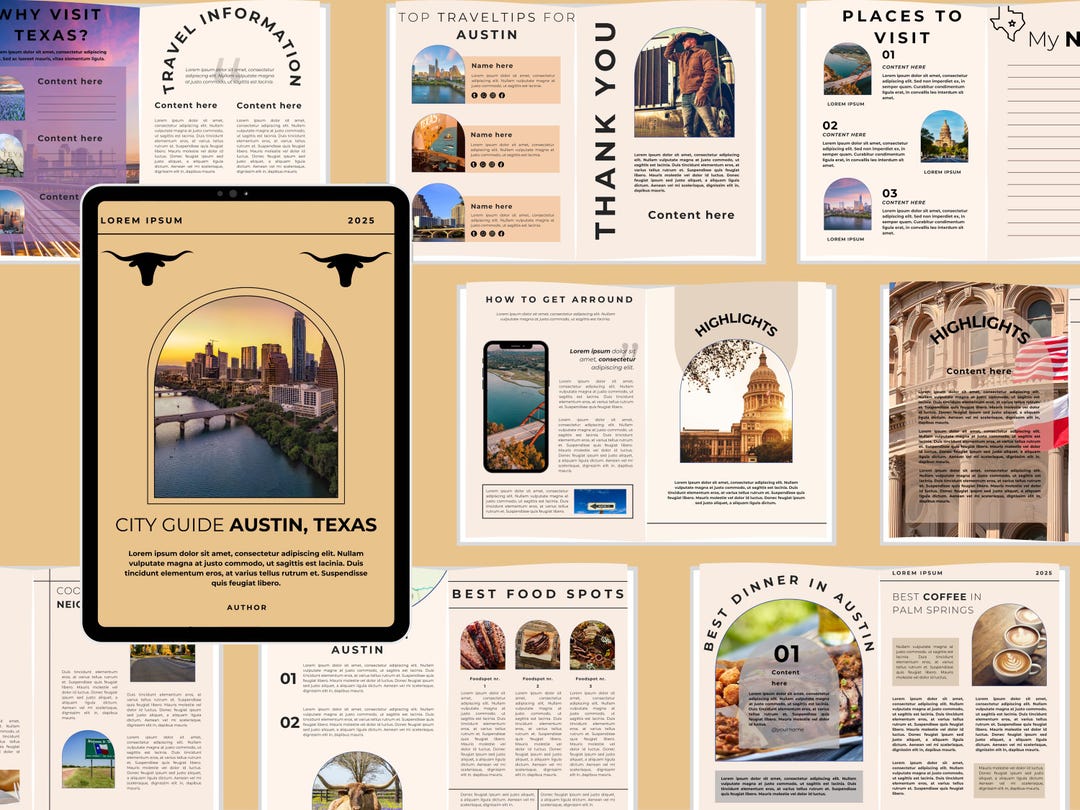 Austin Texas City Guide Printable Template - Travel Planner Instant ...