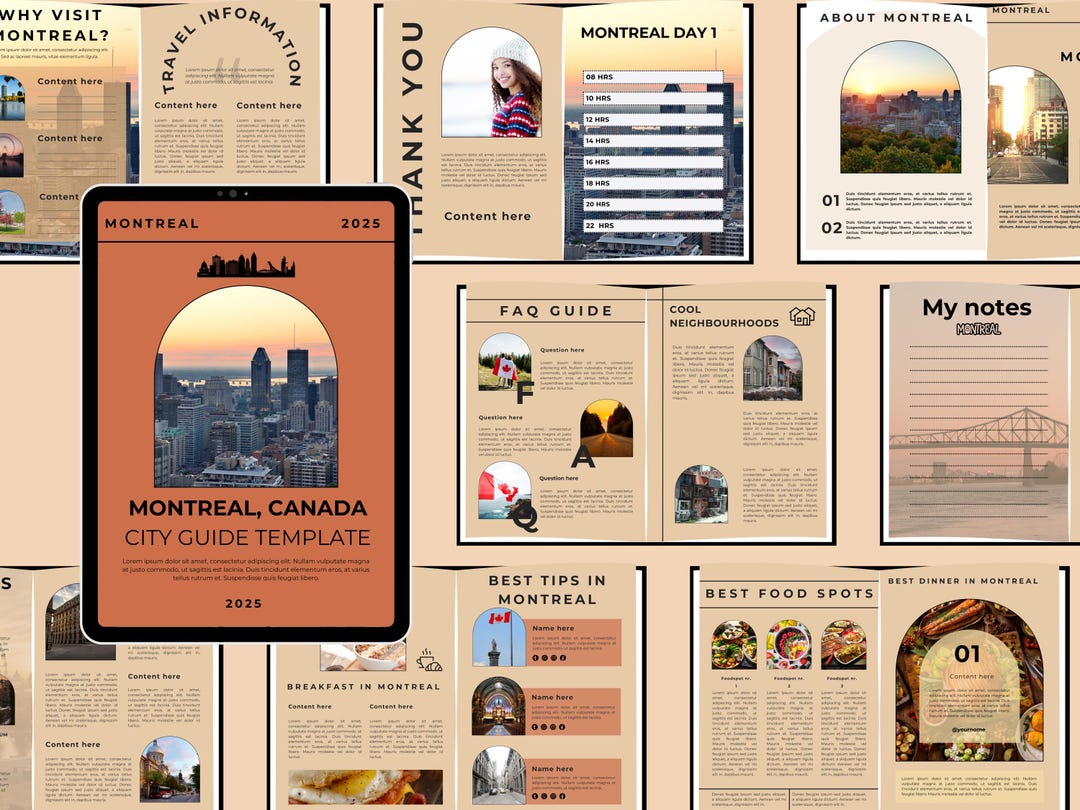 Montreal City Guide Template | City Guide | Vacation Itinerary Template ...