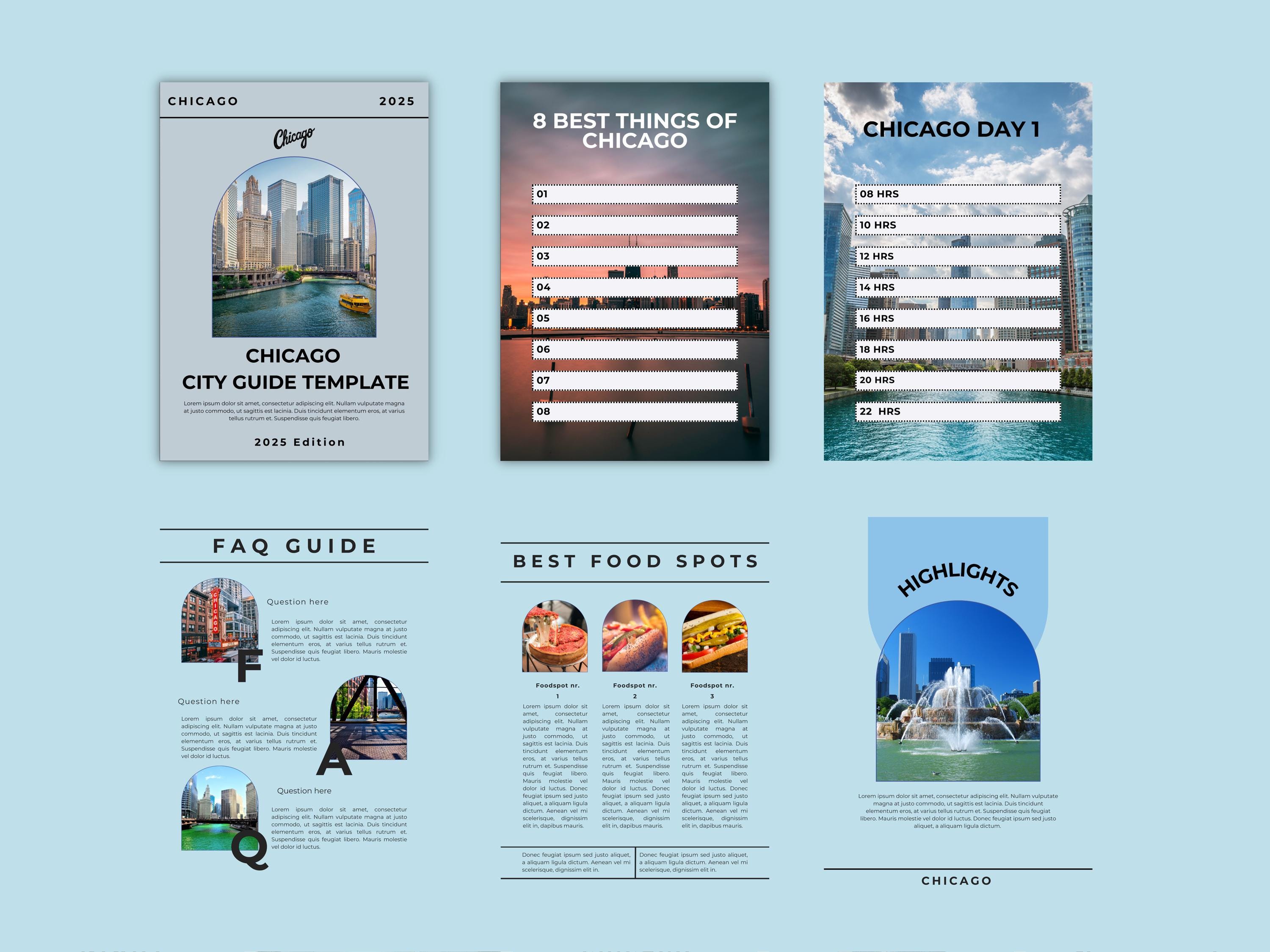 Chicago City Guide Template: Printable Travel Planner (instant Download ...