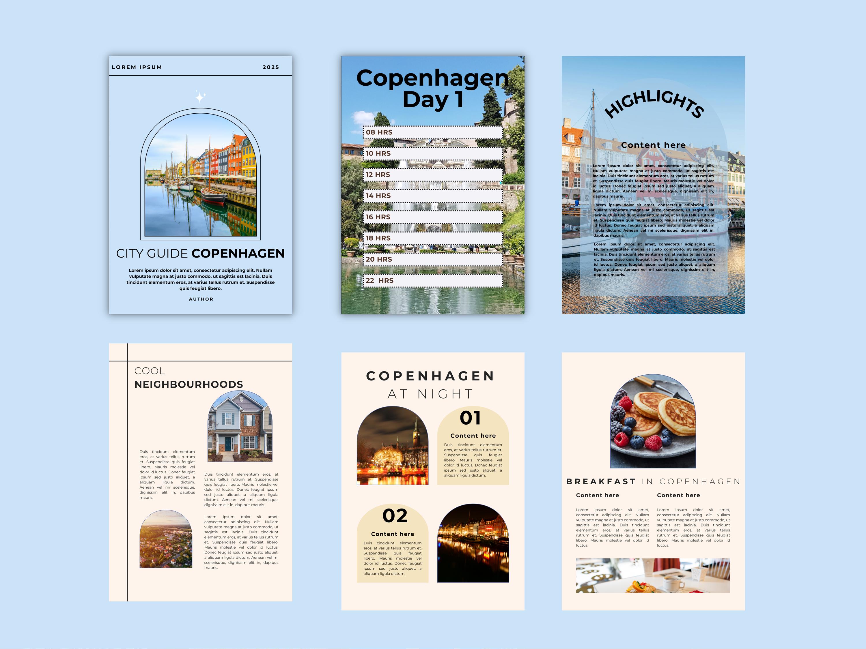 Copenhagen City Guide Template: Printable Travel Planner (canva, 23 ...