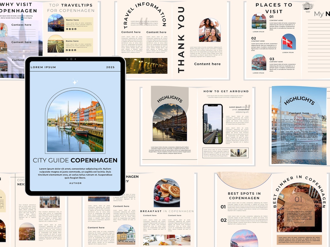 Copenhagen City Guide Template: Printable Travel Planner (canva, 23 ...