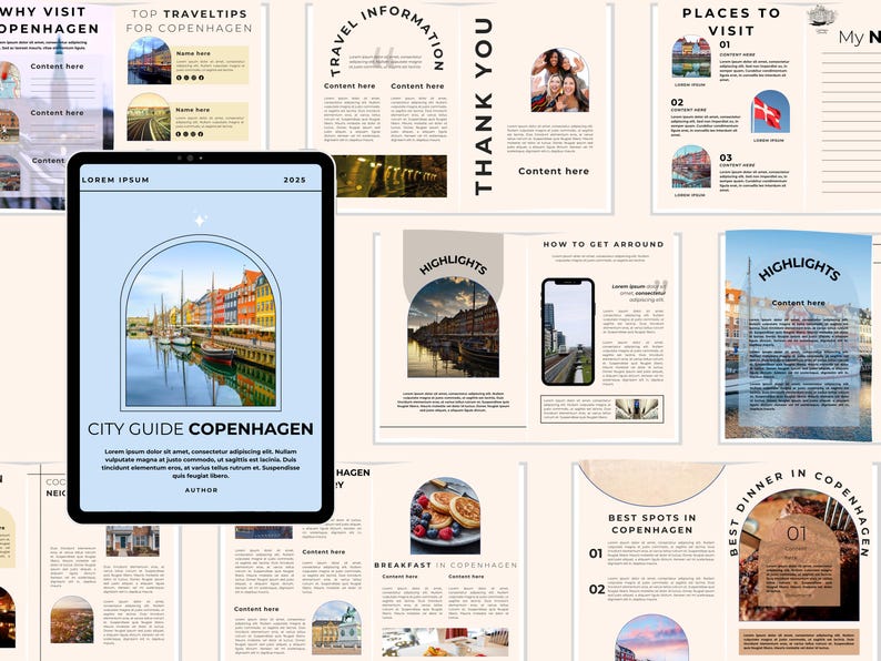 Copenhagen City Guide Template: Printable Travel Planner (canva, 23 ...