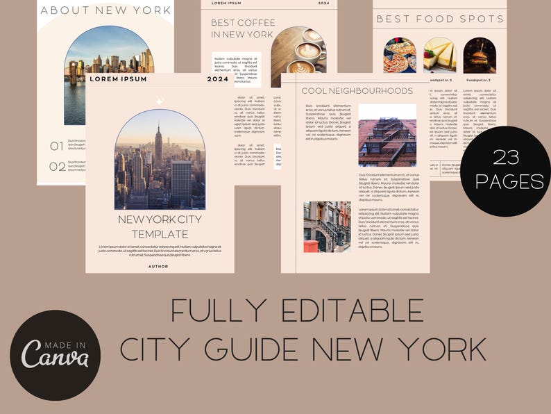 New York City Guide Template \ Discover NYC \handmade City Guide Book ...