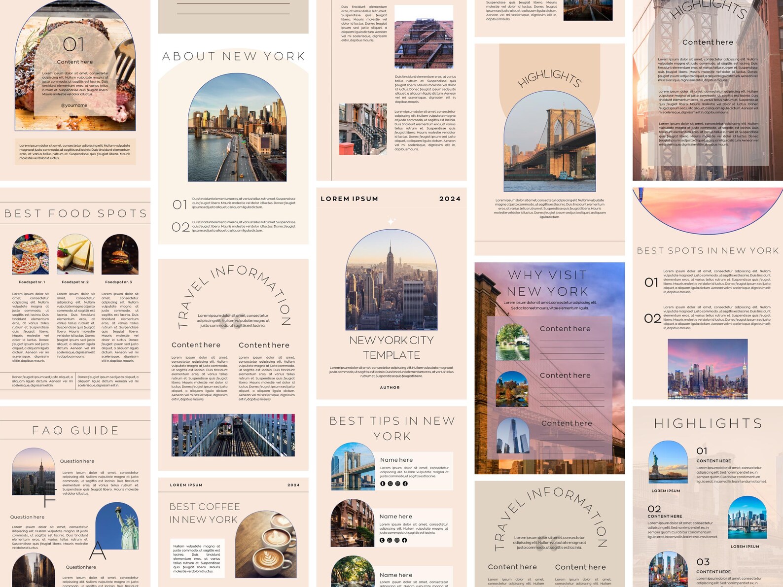 New York City Guide Template \ Discover NYC \handmade City Guide Book ...