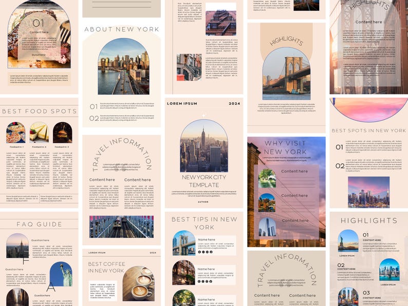 New York City Guide Template \ Discover NYC \handmade City Guide Book ...