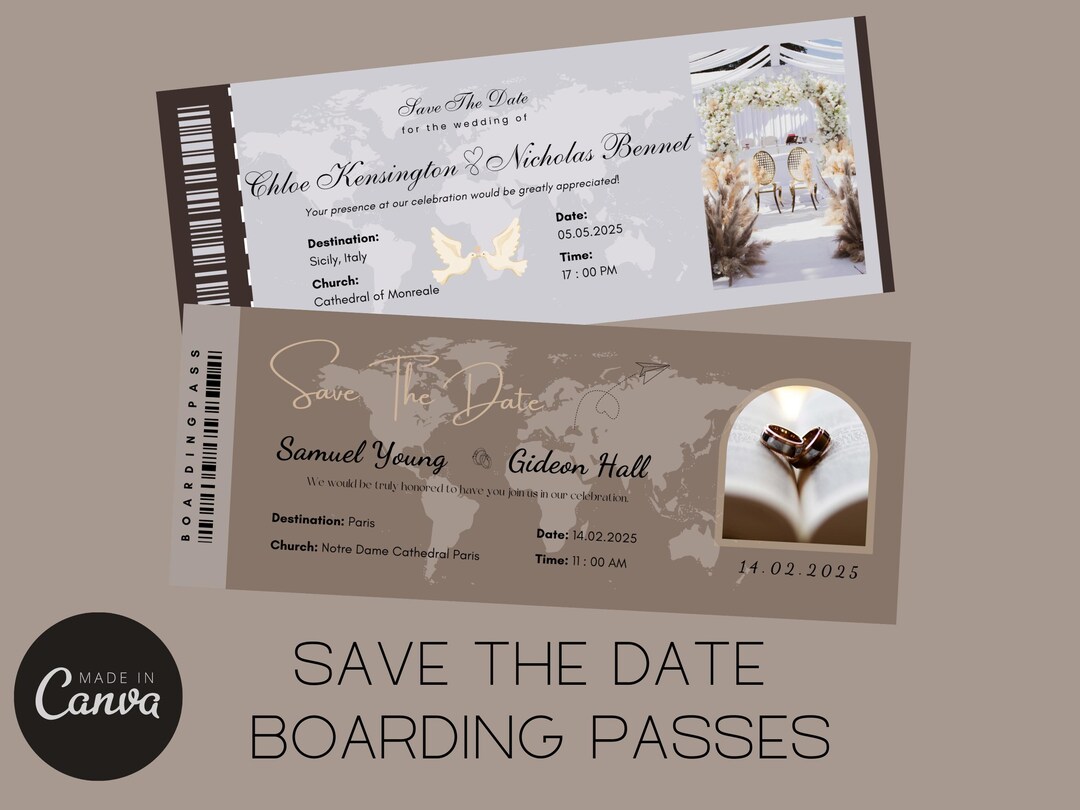Save the Date Boarding Passes / Design Your Own Boarding Pass / Make It Yours Boarding Pass ...