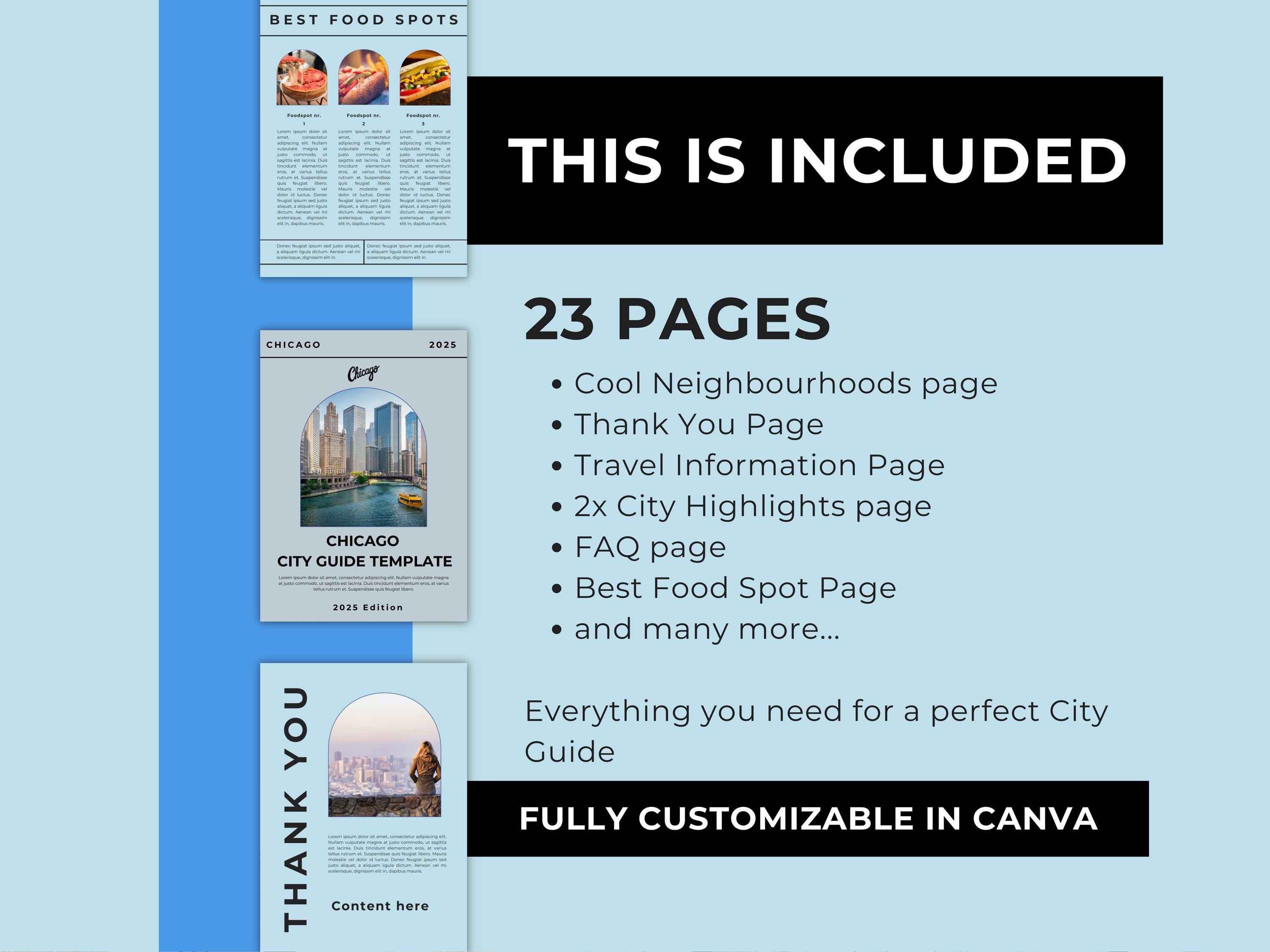 Chicago City Guide Template: Printable Travel Planner (instant Download ...