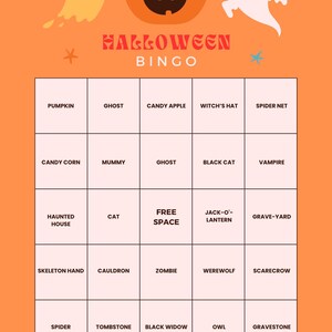 Printable Halloween Bingo Card - Etsy