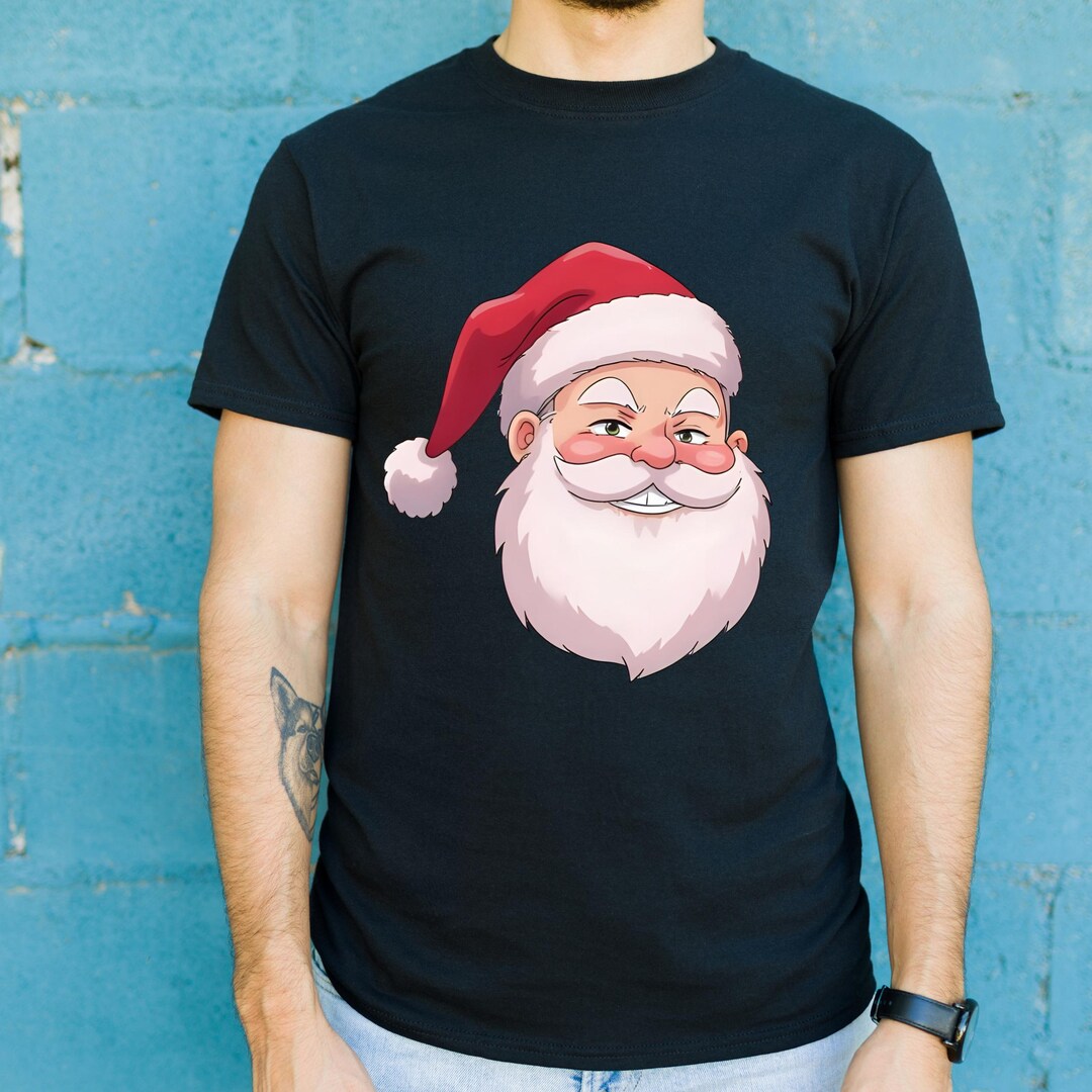 Smirking Santa Clipart PNG – Funny Mischievous Santa Face – Christmas ...