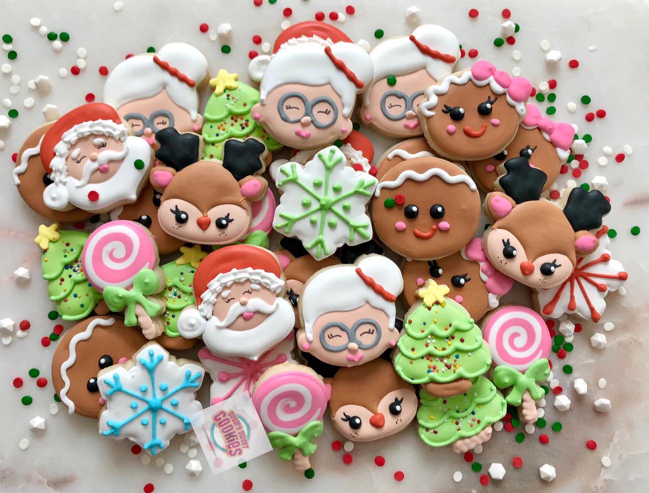 Christmas Cookie Set 24 Mini Cookies - Etsy