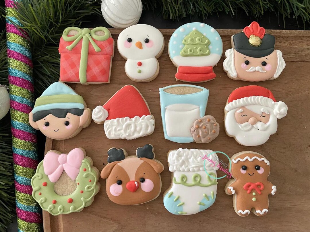 Christmas Cookies (12 Cookies) - Etsy
