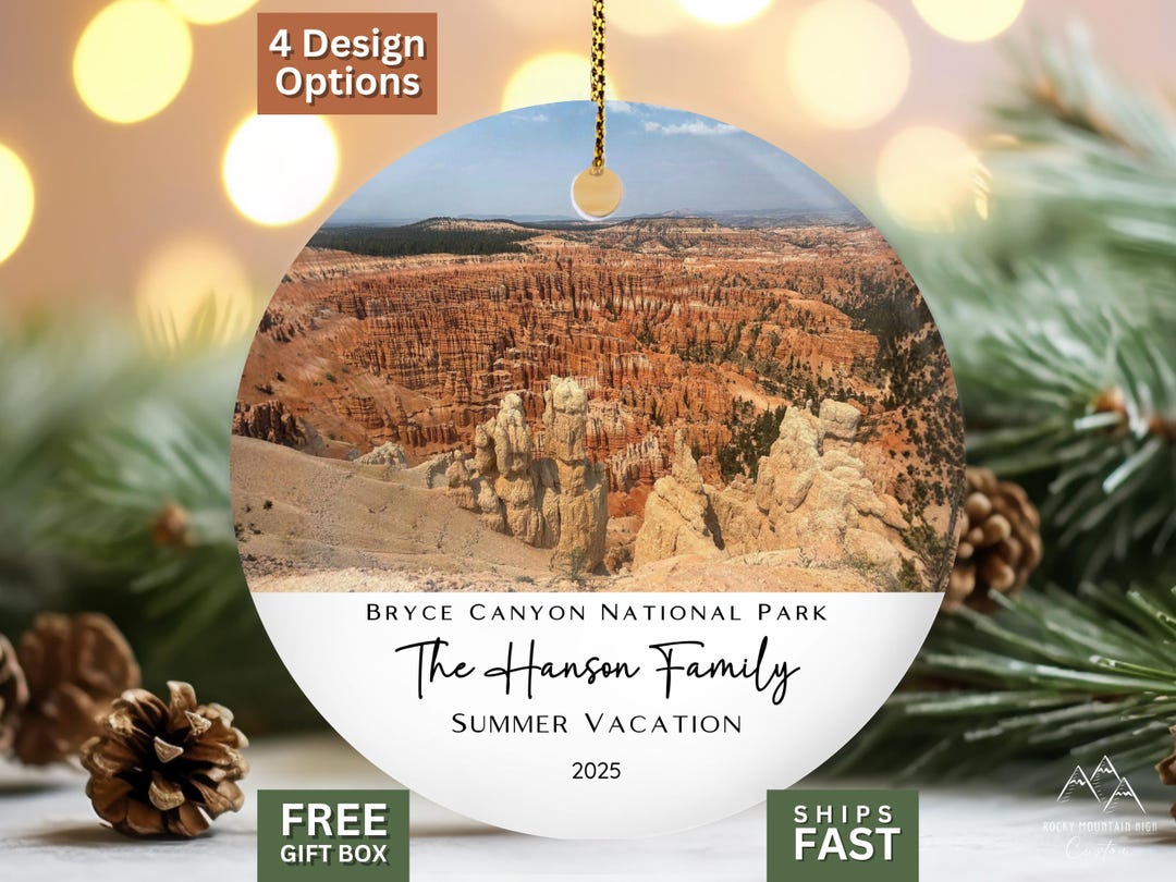 Bryce Canyon National Park Ornament, Personalized Hoodoo Rock Formation ...