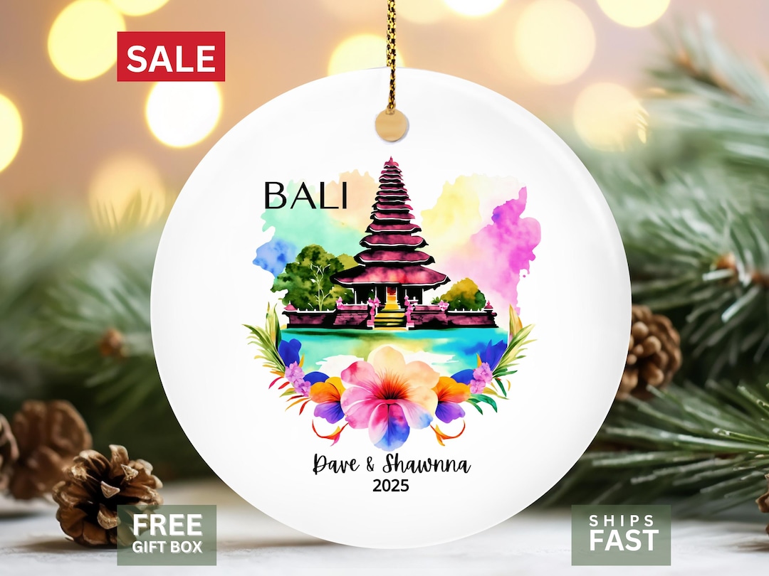 Personalized Bali Ornament, Bali Christmas Ornament, Bali Travel ...