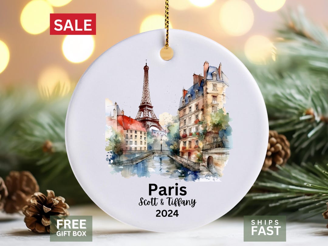 Paris Ornament - Custom Eiffel Tower Christmas Gift - Personalized ...