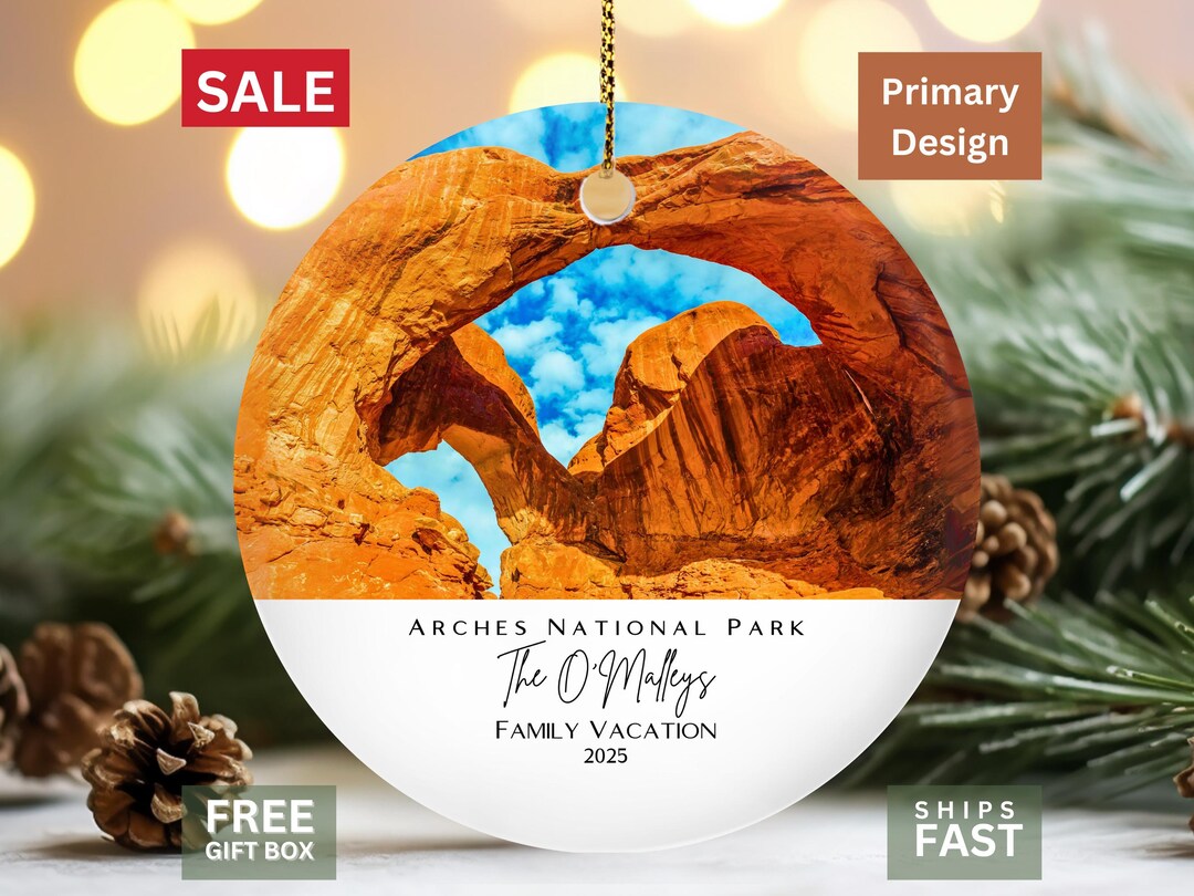 Arches National Park Ornament, Personalized Arches Keepsake, Family ...