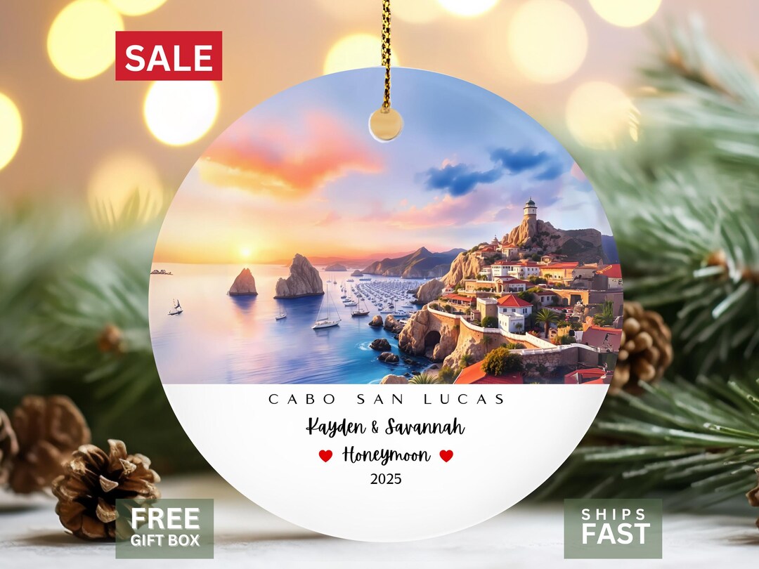 Cabo San Lucas Ornament, Mexico Christmas Gift, El Arco Marina Sunset ...