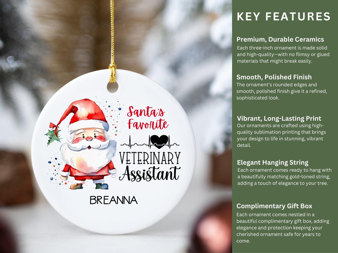 Veterinary Assistant Ornament | Unique Personalized Christmas Gift for ...