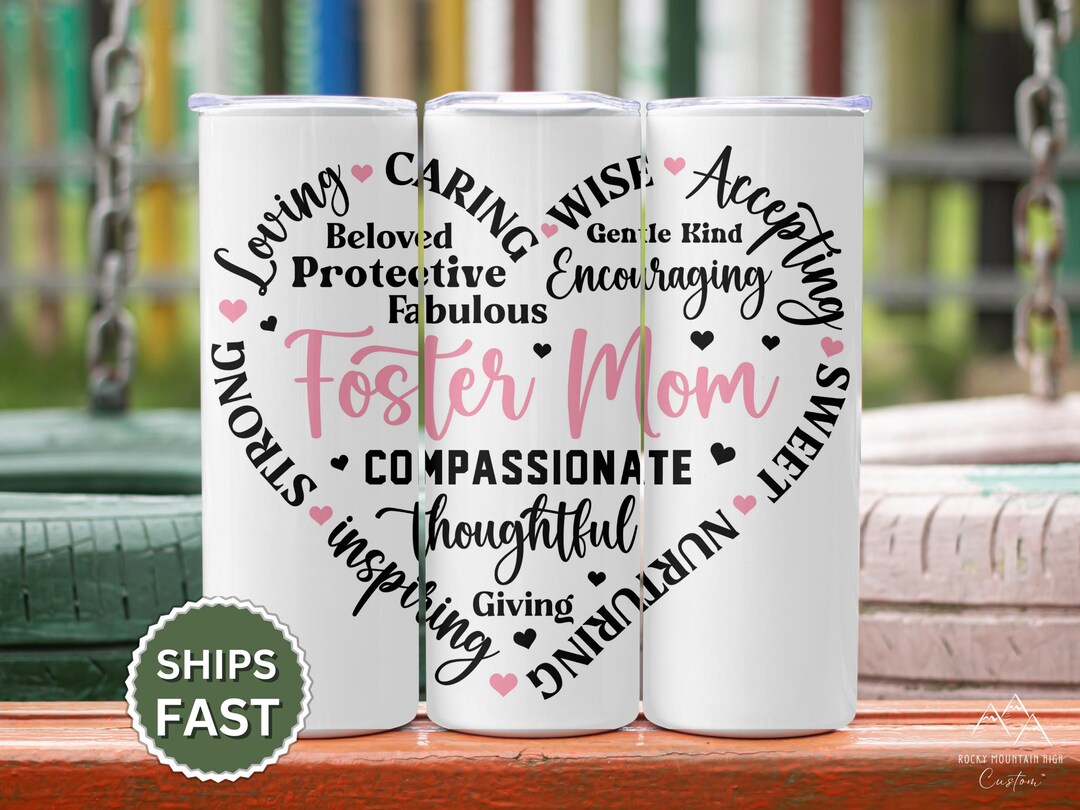 Foster Mom Tumbler Gift | Heart Word Art | Foster Parent Thank You ...