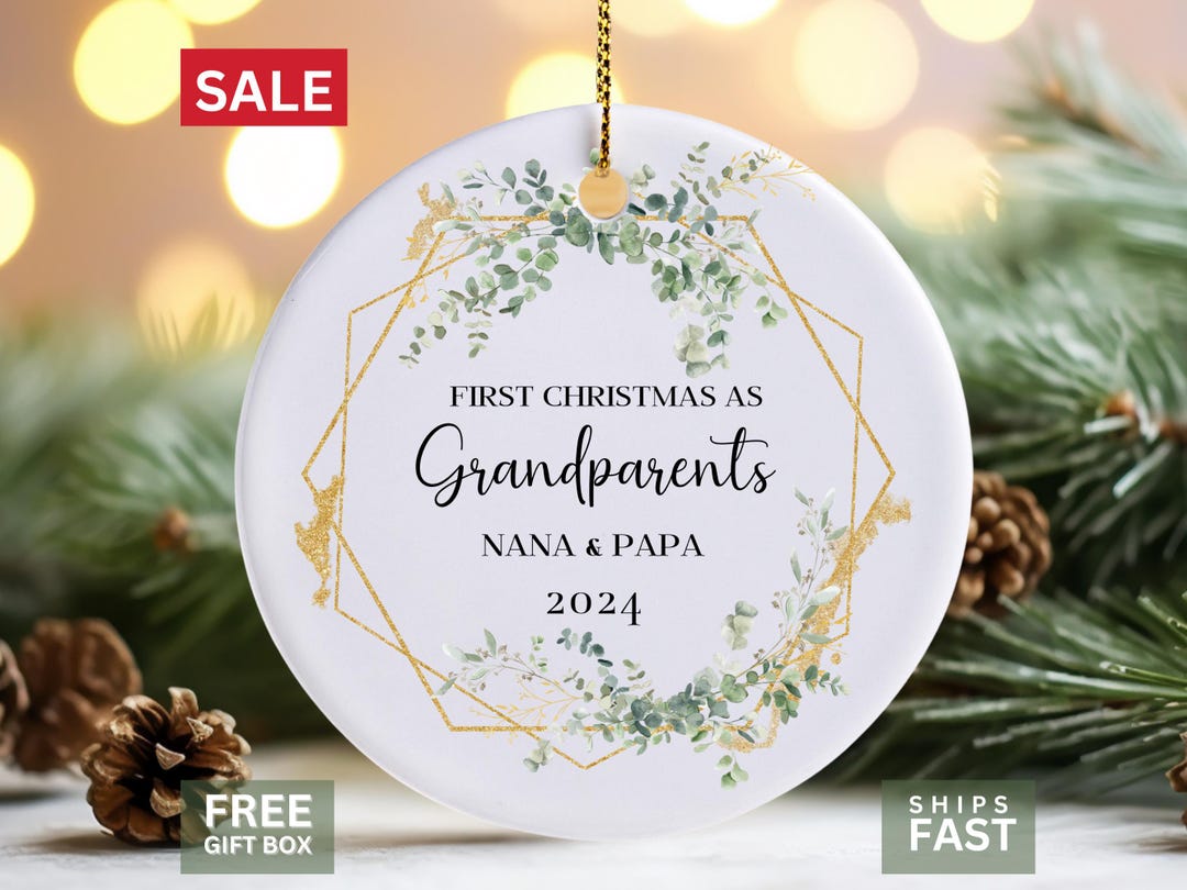 New Grandparents Personalized Ornament – Custom Nana & Papa Keepsake ...