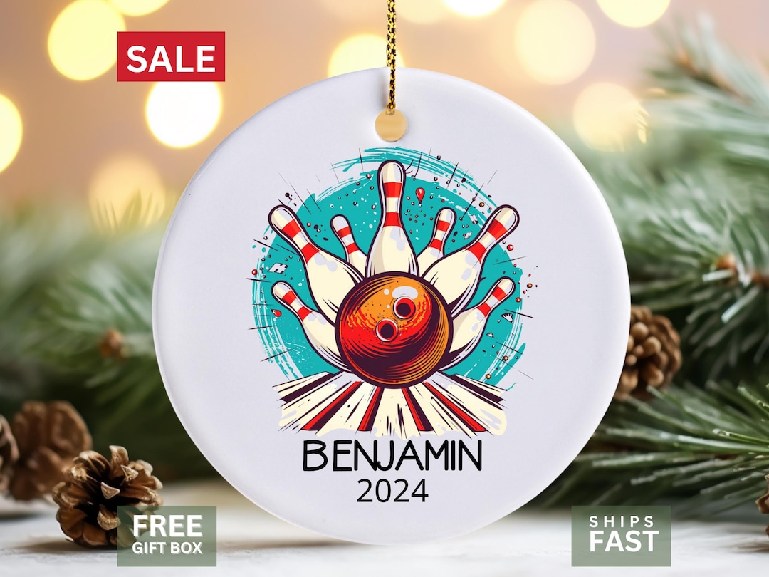 Personalized Bowling Ornament | Custom Name & Year Bowling Christmas ...
