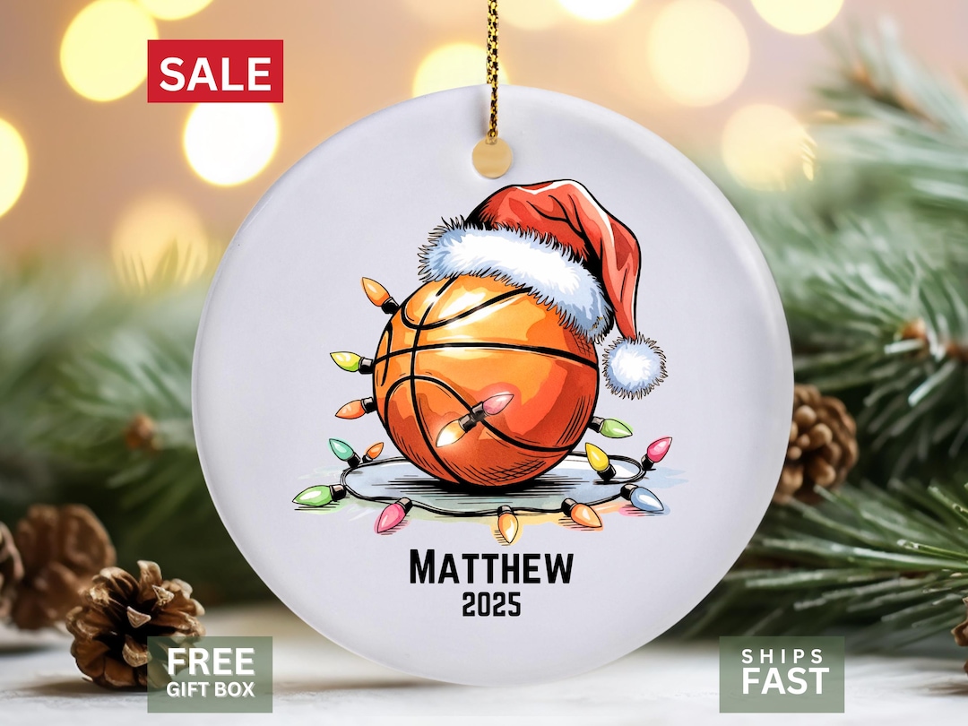 Personalized Basketball Ornament – Custom Christmas Gift for Basketball ...