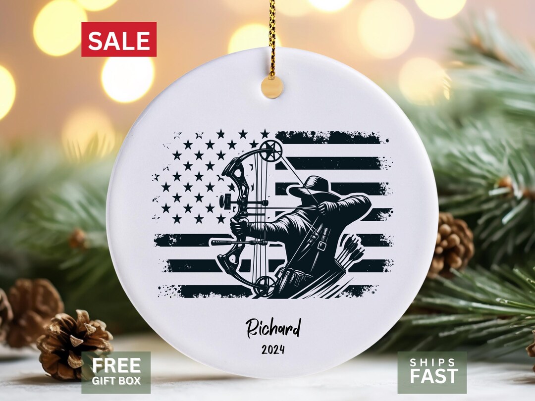 Personalized Bow Hunting Ornament - Custom Hunter Gift - Christmas Tree ...