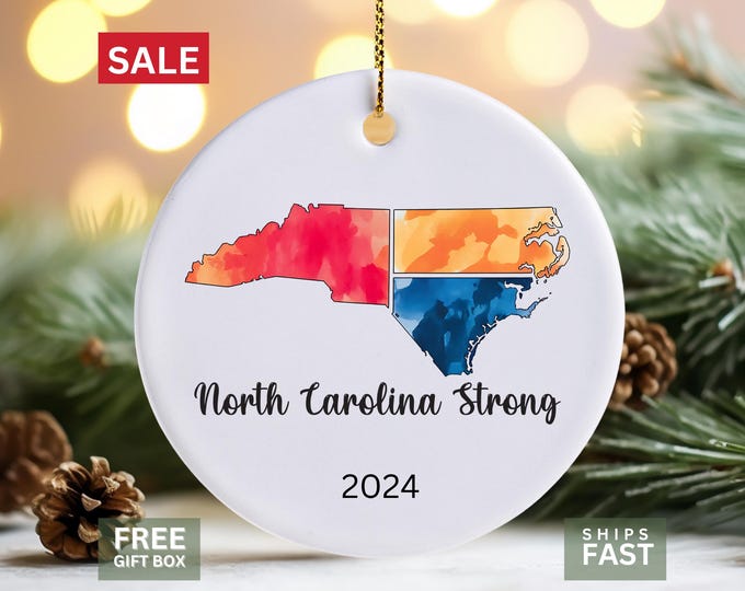 North Carolina Strong Ornament | Support WNC | NC | Stronger Than Storm ...