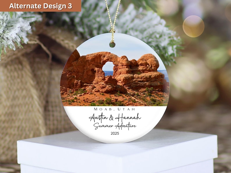 Moab Ornament, Utah Delicate Arch Vacation Gift, Custom Family Keepsake ...