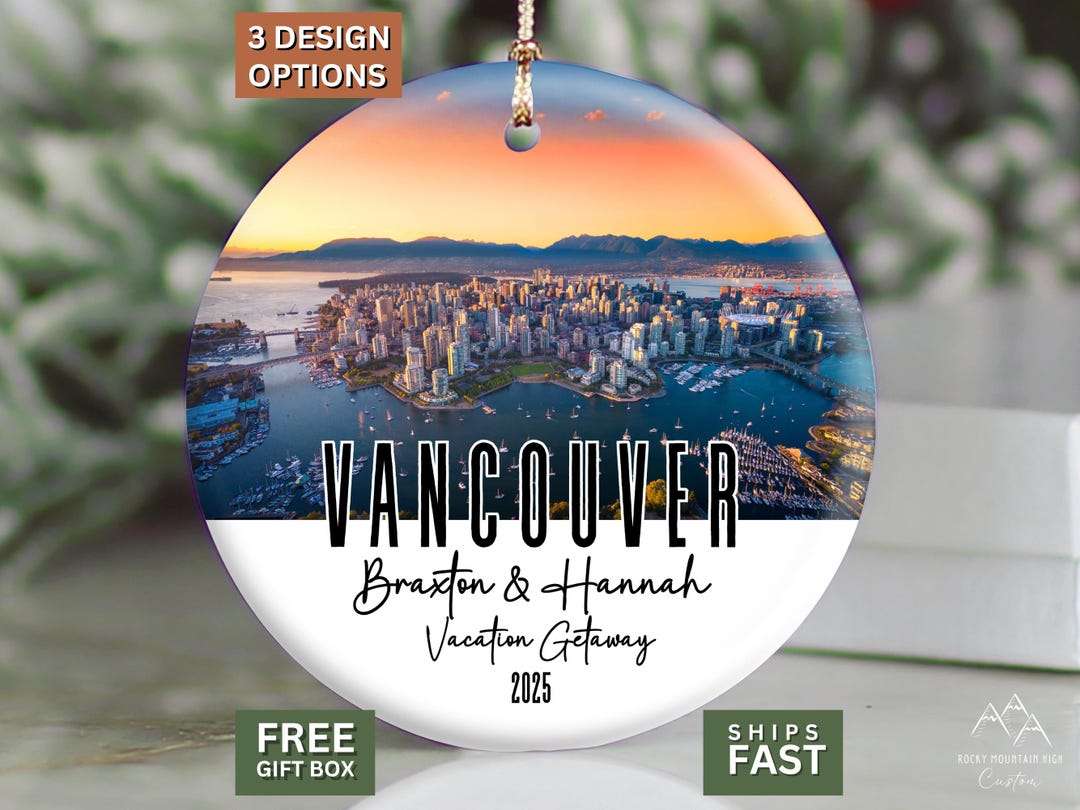 Vancouver Ornament, Custom Name Vancouver Gift, Canada Travel Keepsake ...