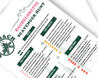 Camp Bach Scavenger Hunt, Bachelor Version, Camp-themed Grooms Party ...