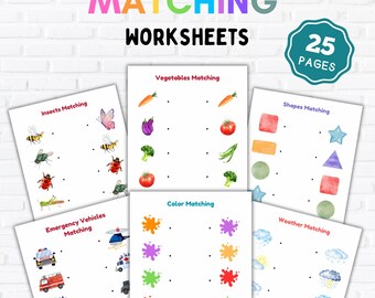 Printable Matching Worksheets, Match the Picture ,kindergarten ...