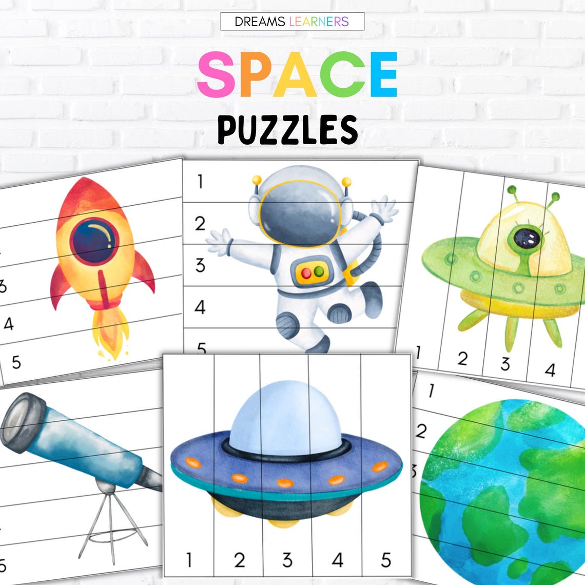 Outer Space Preschool Puzzles Number Sequence 1-5 Printables Printable ...