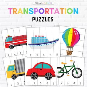 Transportation Preschool Puzzles Number Sequence 1-5 Kids Printables ...