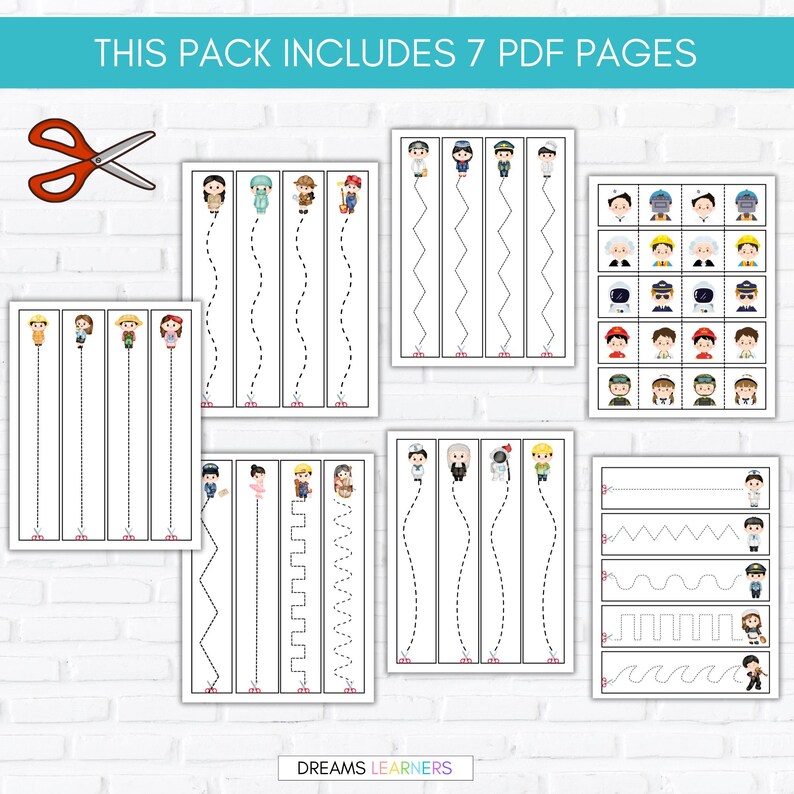 Community Helpers Cutting Practice: Pre-k Scissor Skills (PDF) - Etsy