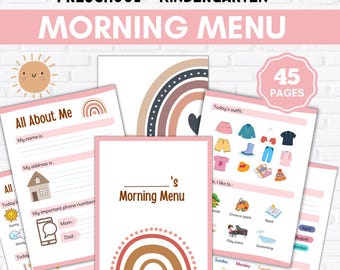 Preschool Morning Menu Printable - Etsy
