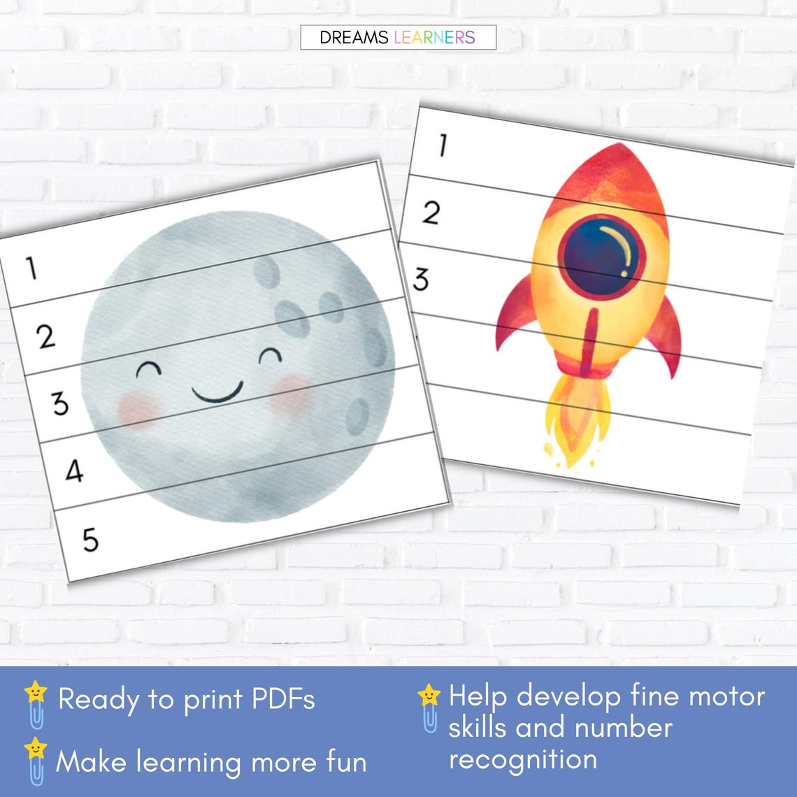Outer Space Preschool Puzzles Number Sequence 1-5 Printables Printable ...