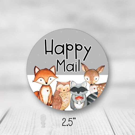 Happy Mail Stickers Woodland Animals Set of 50 - Etsy