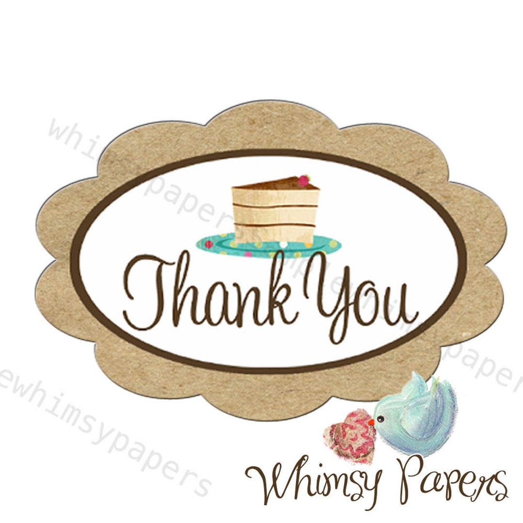 Thank You Stickers Small Cake Box Labels Bakery Business Pre-printed ...