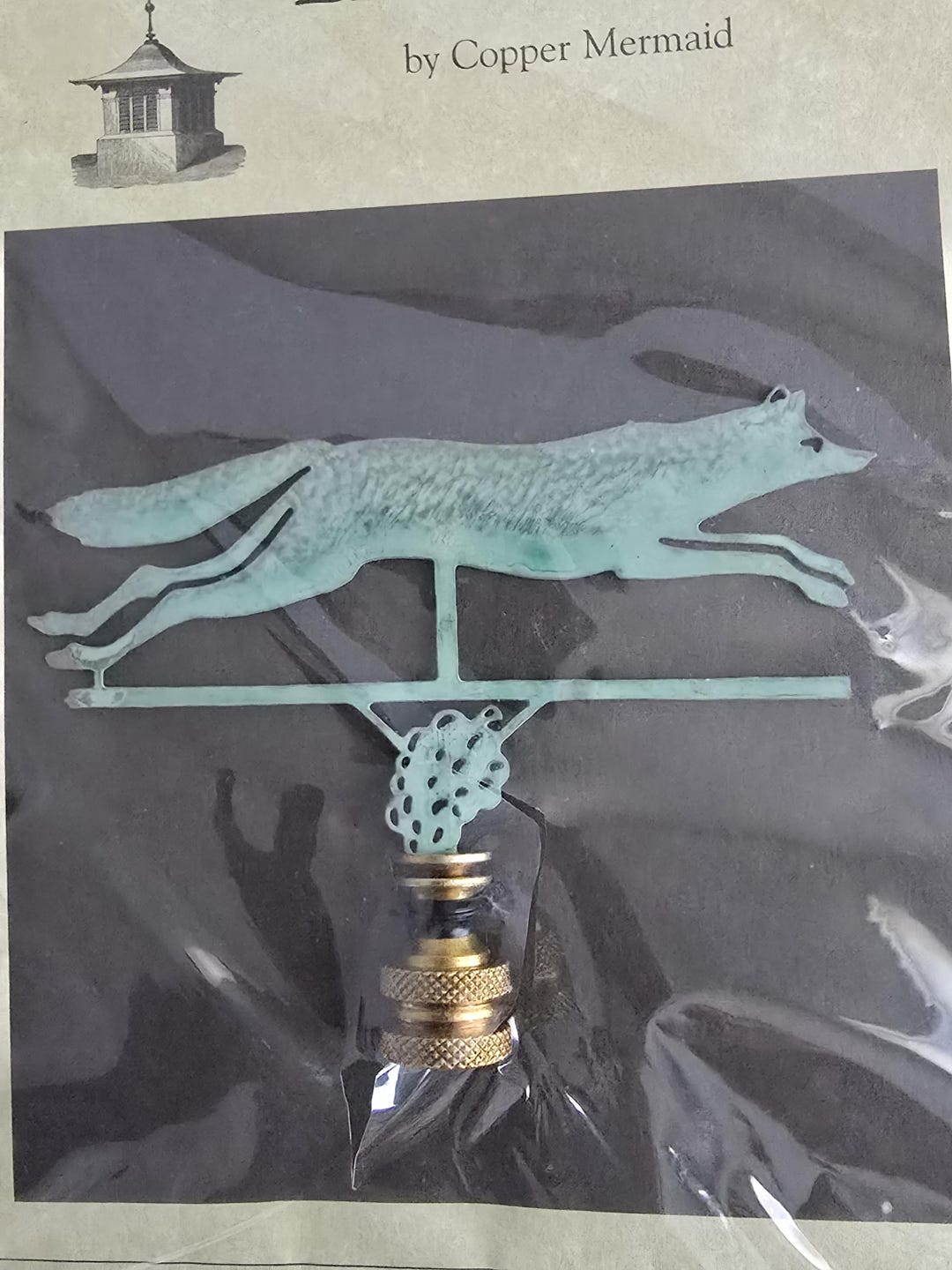 Fox Lamp Finial, by Copper Mermaid, Beautiful Verdigris Patina Lamp ...