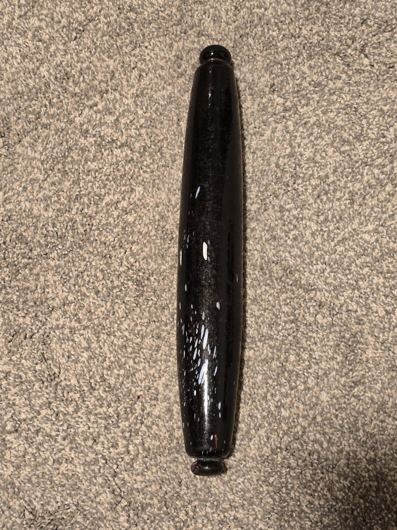 Antique Georgian Nailsea Glass Rolling Pin, Item #203, Black Glass ...
