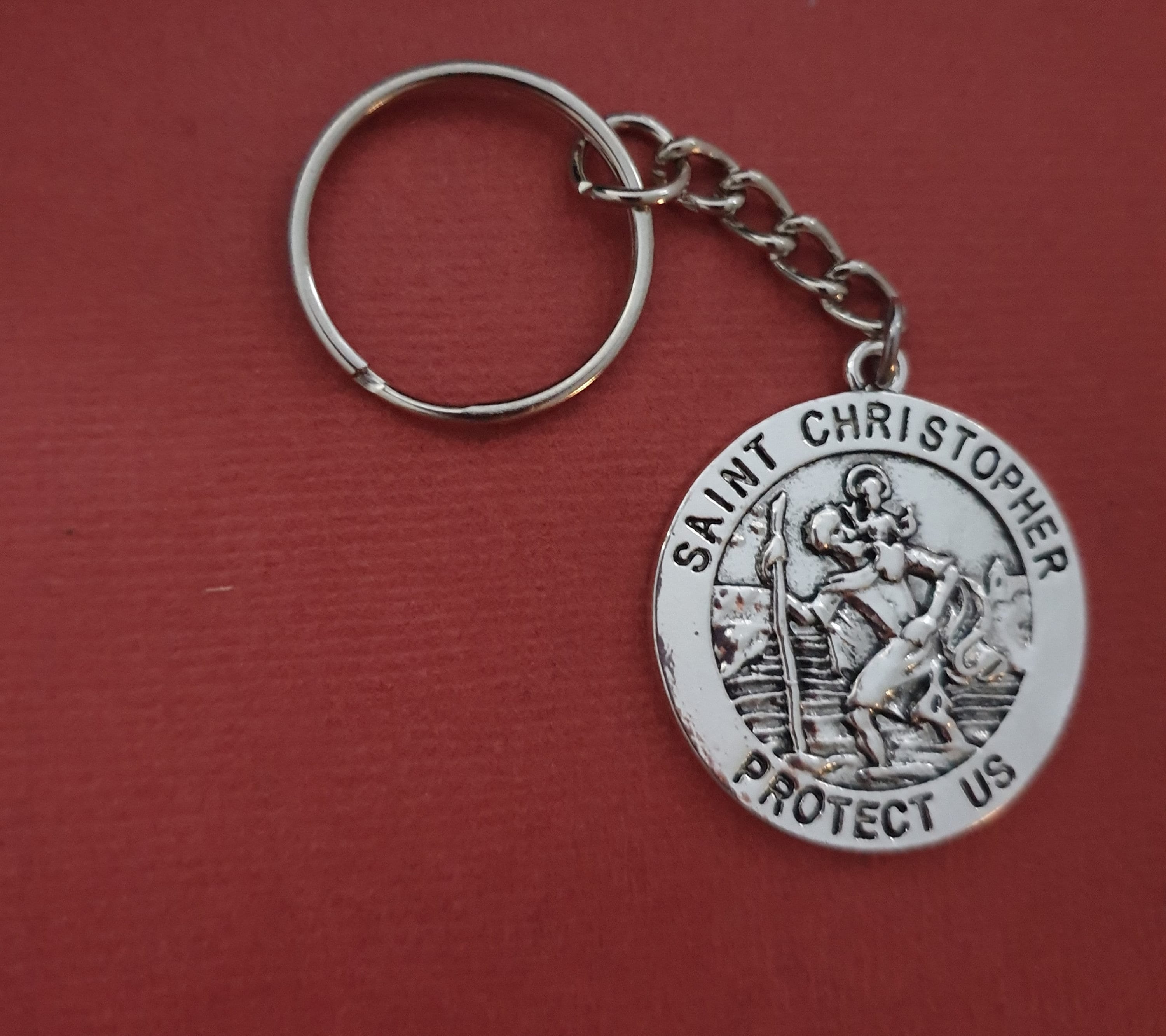 St Christopher Keyring, Saint Christopher Keychain, Key Ring Patron ...