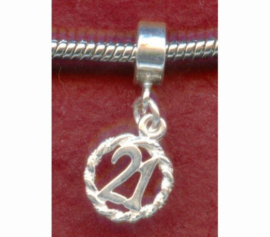 Sterling Silver 21st Birthday Charm, 21st Birthday Gift, Fits Most ...