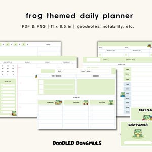 Cute Frog-themed Daily Digital Planner | Monthly, Weekly, and Daily ...