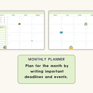 Cute Frog-themed Daily Digital Planner | Monthly, Weekly, and Daily ...