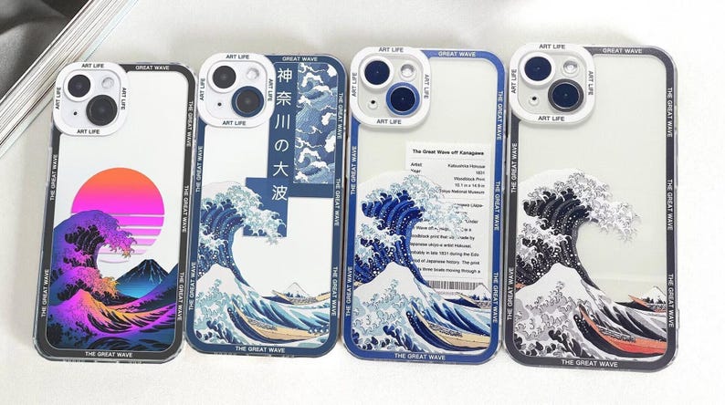 Hokusai Wave Phone Case, Japanese Art Cover - Etsy