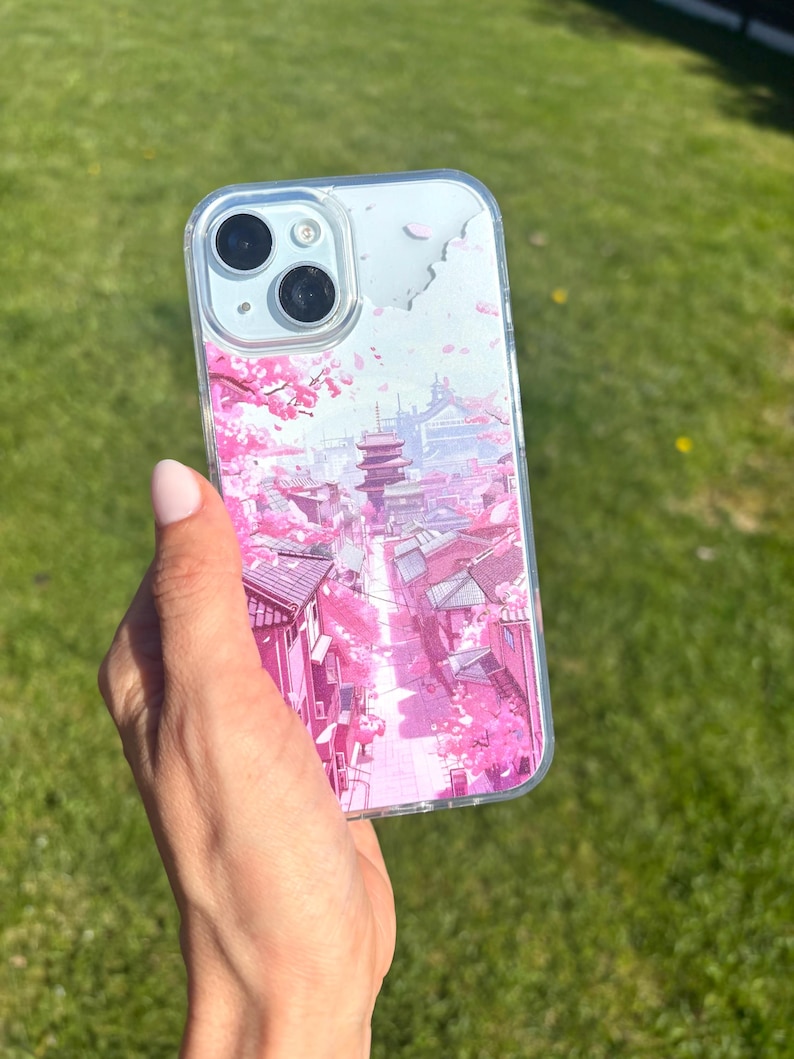 Magsafe Sakura Anime Phone Case, Japanese Street Art Kawaii Pink Cover ...