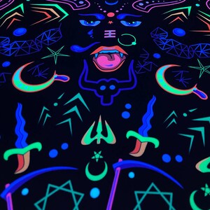 Kali Art Mandala Backdrop UV Tapestry Wall Hanging Deco Blacklight Art ...