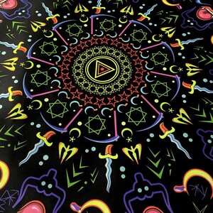 Kali Art Mandala Backdrop UV Tapestry Wall Hanging Deco Blacklight Art ...