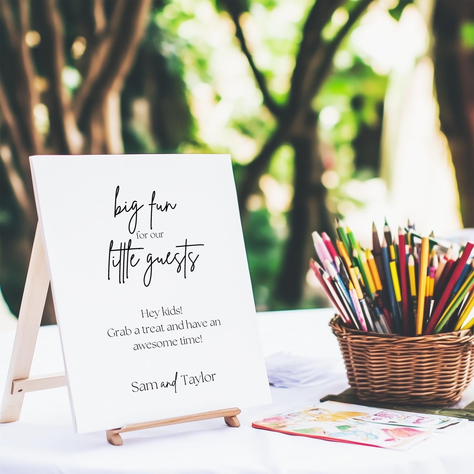 For the Little Ones Sign Template, Kid's Activity Table Sign, Modern ...