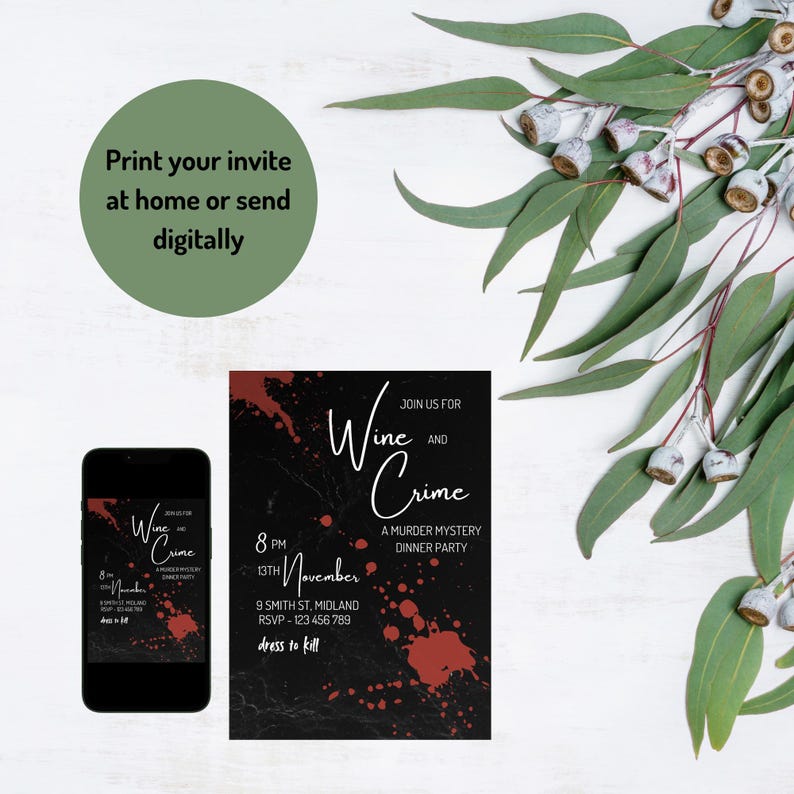 Murder Mystery Dinner Party Invitation | Instant Download Template ...